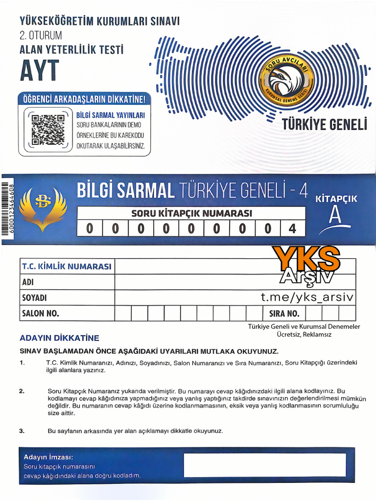 Bilgi Sarmal TG AYT 4 2025 @yks - Arsiv | PDF