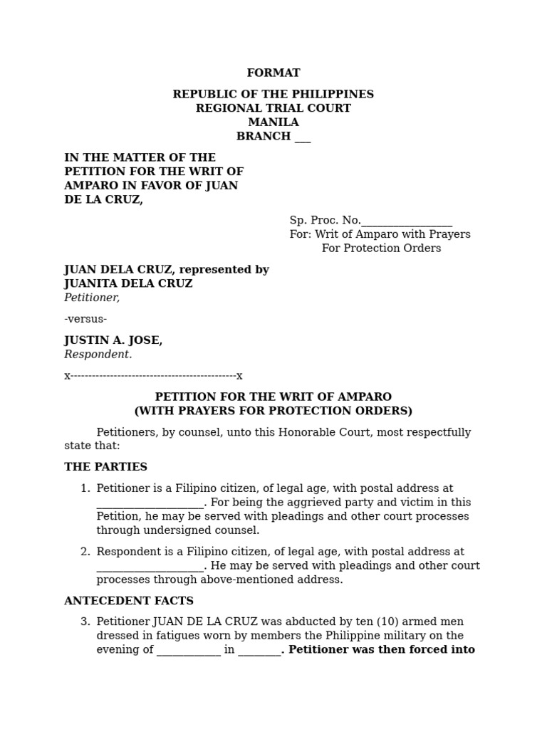 Writ of Amparo | PDF | Public Law | Justice