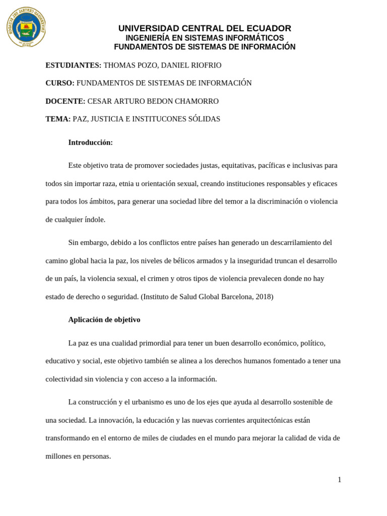 OSD 16 | PDF | Sustentabilidad | Paz