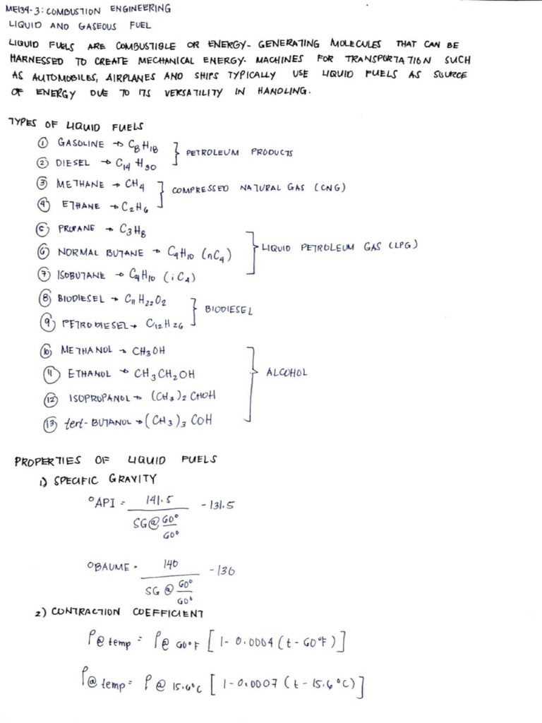 Combustion Lesson 3 - Liquid and Gaseous Fuels | PDF