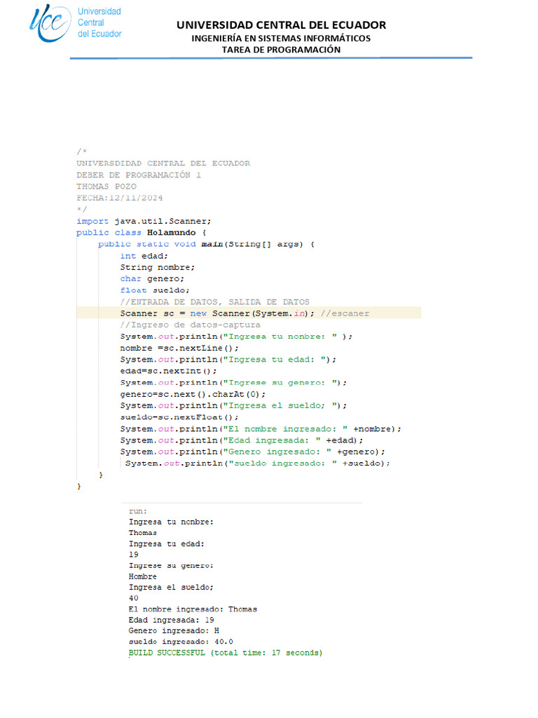 Pozo Thomas Deber Progra | PDF