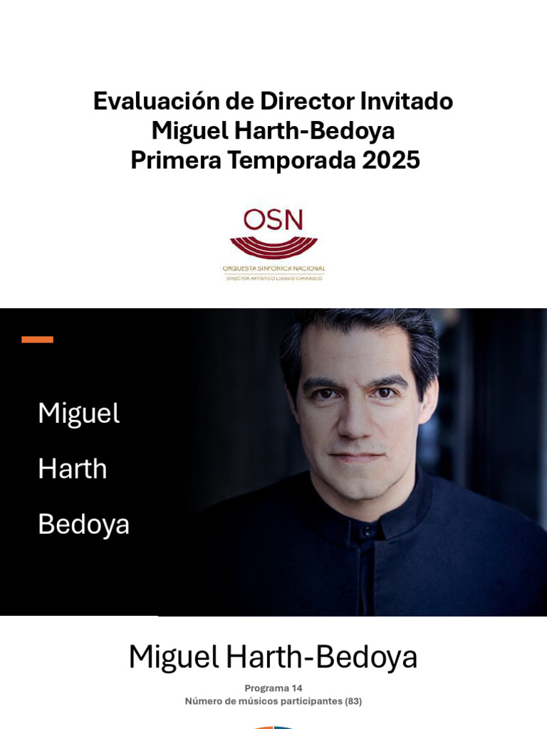 Resultados Evaluación Directores Huespedes Miguel Harth Bedoya Mayo 2025 | PDF