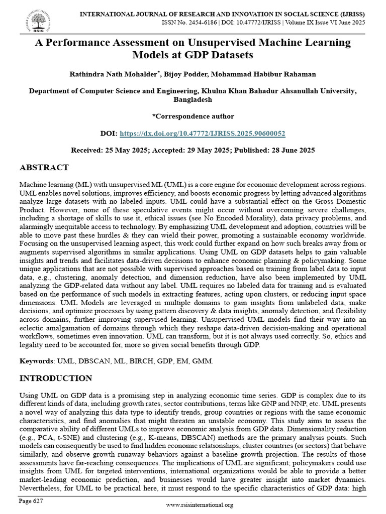A Performance Assessment On Unsupervised Machine Learning | PDF | Cluster Analysis | Machine ...