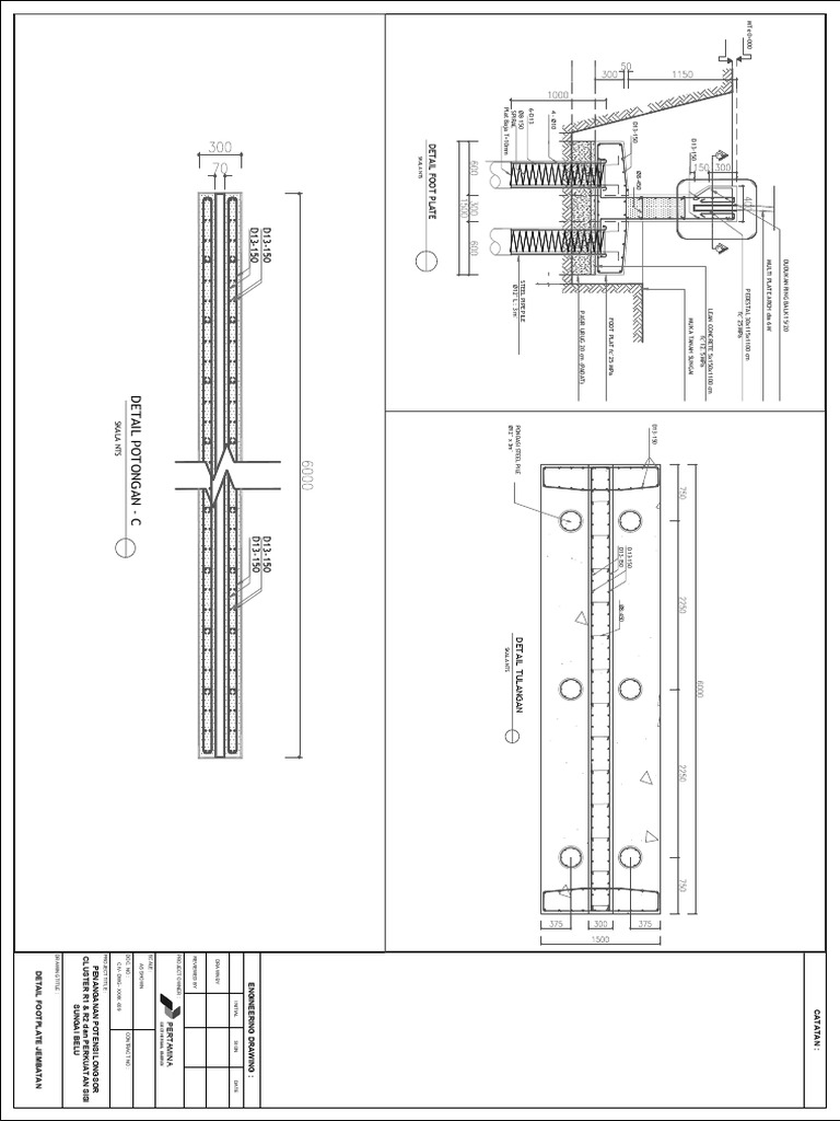 Detail Footplate Jembatan Beton | PDF