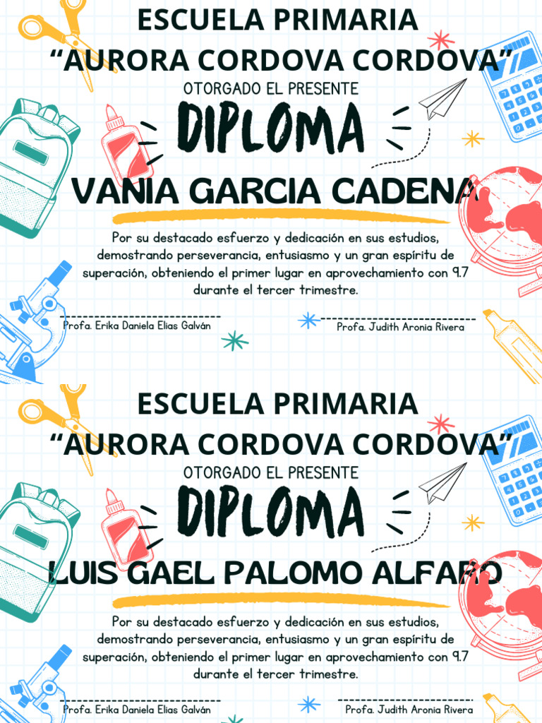 Certificado Reconocimiento Escolar Ilustrado Amarillo - 20250703 ...