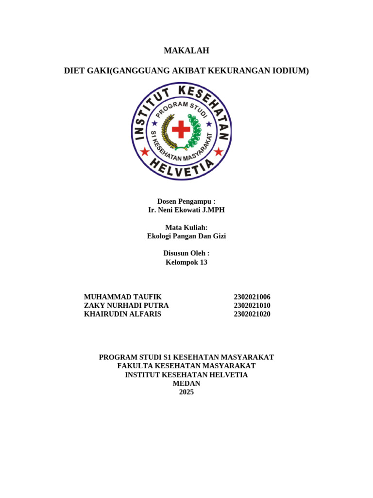 Diet Gaky: Solusi Kekurangan Yodium | PDF