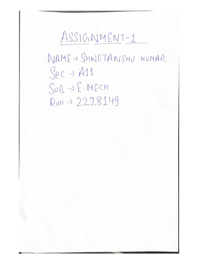 E.mech Assignment 1 | PDF