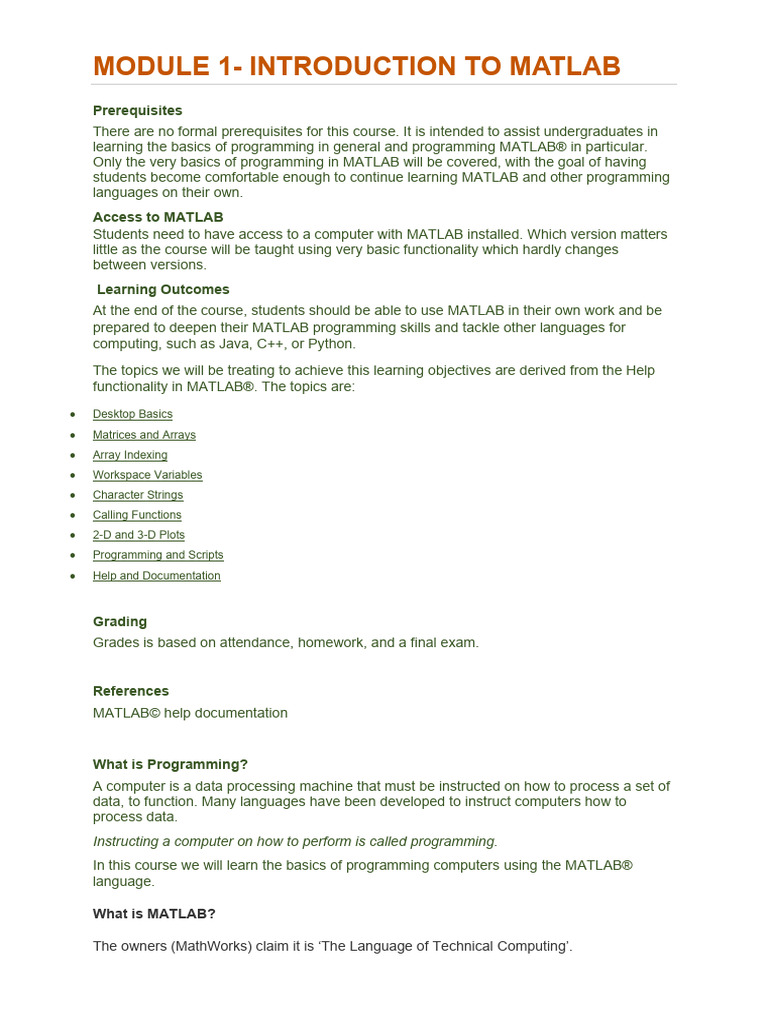 GET211 Lectures Introduction To MATLAB | PDF | Matlab | Matrix (Mathematics)