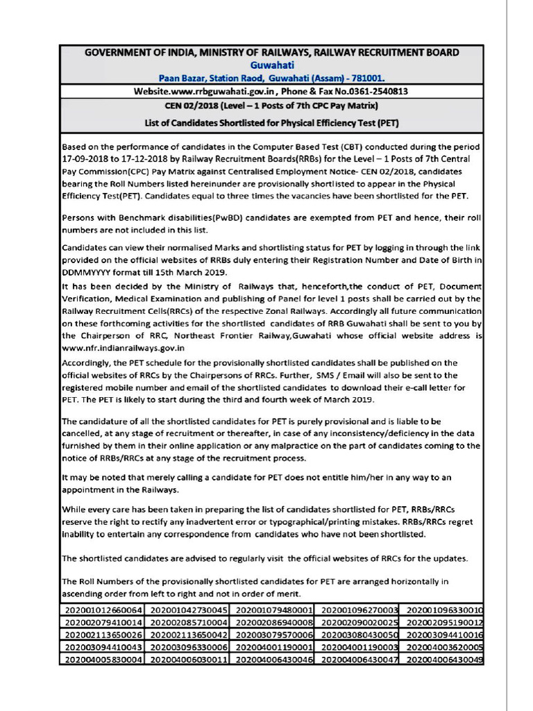 NFR - Indianrailway.gov - in Cric Uplode Files 55501023456 Upd .Pet - Cen2 | PDF