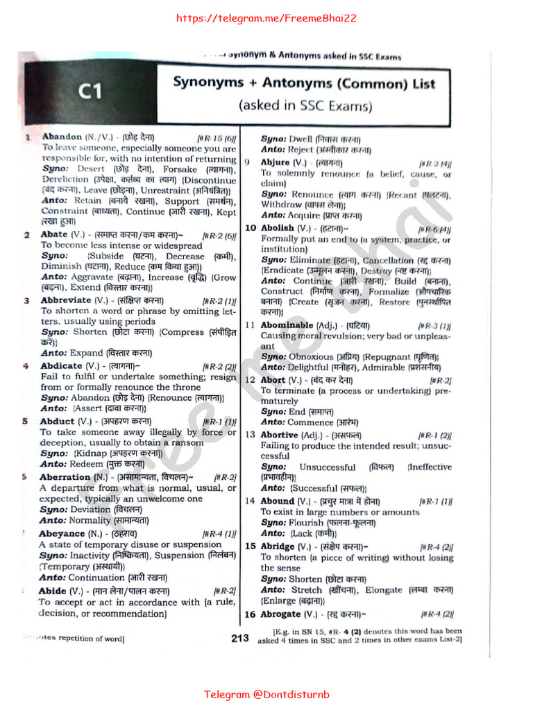 Syno+anto Day 1 | PDF