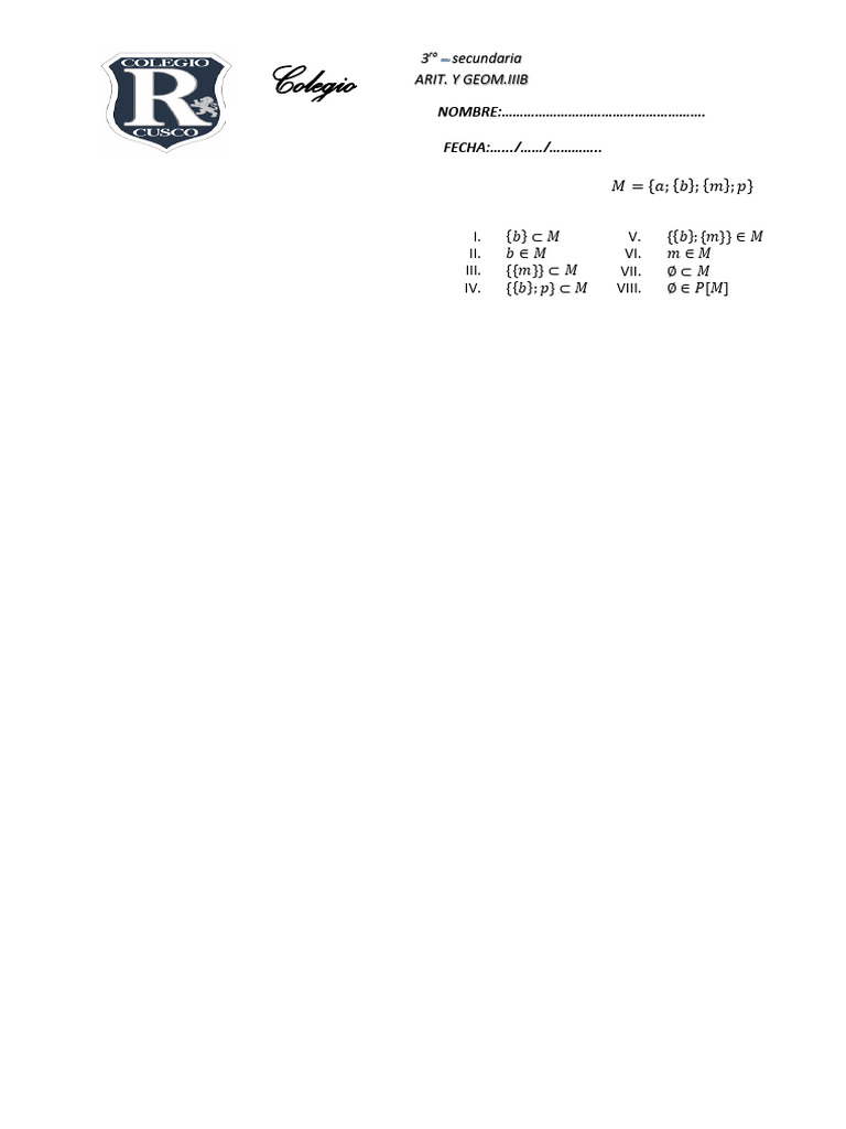 Evaluacion Iiib 3ro Arit. y Geom. 2024 Russell | PDF