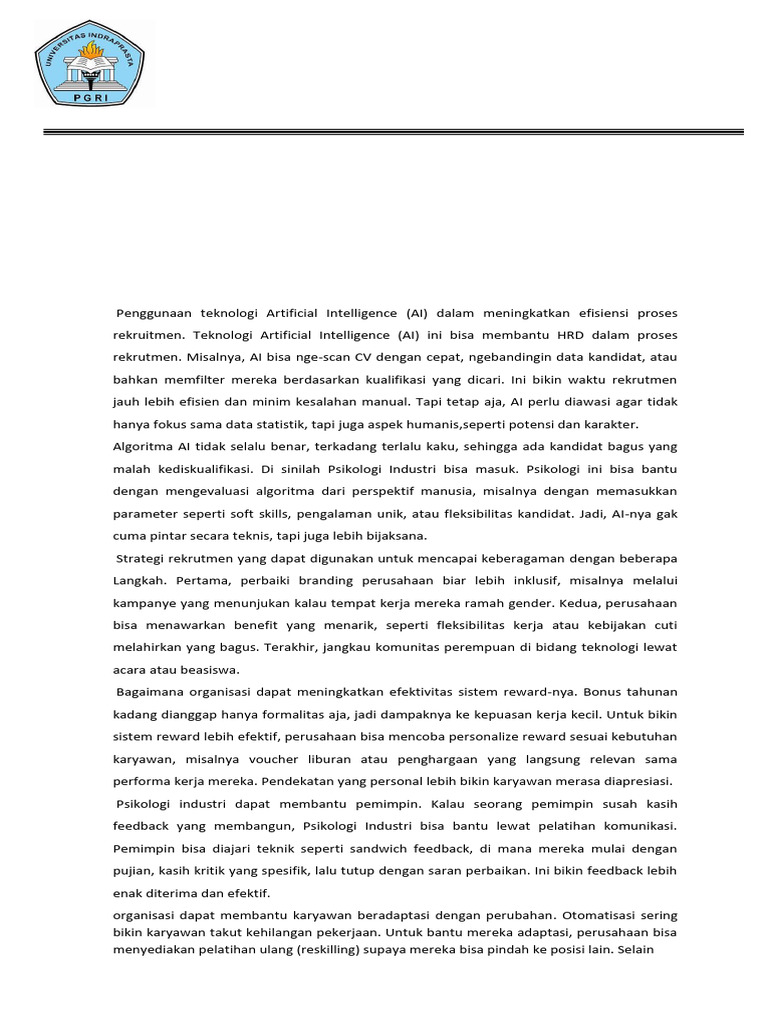 Habibul Karim (202244500093) - UAS Psikologi Industri 2024 2025 | PDF