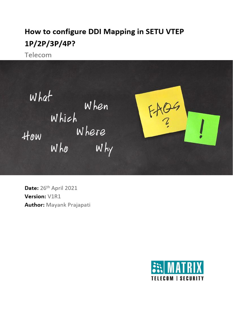 How To Configure DDI Mapping in SETU VTEP 1P 2P 3P 4P | PDF | Session Initiation Protocol ...