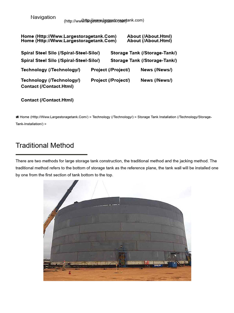 Traditional Silo Tank Construction Guide | PDF | Materials | Industrial ...