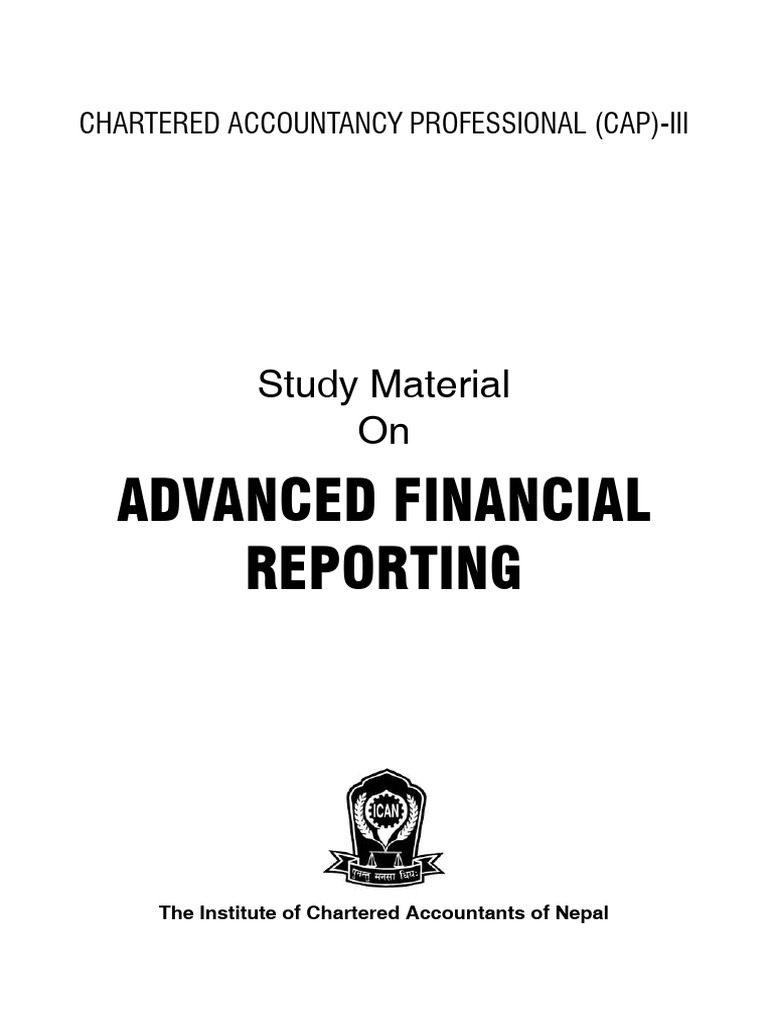 Advanced Financial Reporting | PDF | International Financial Reporting ...