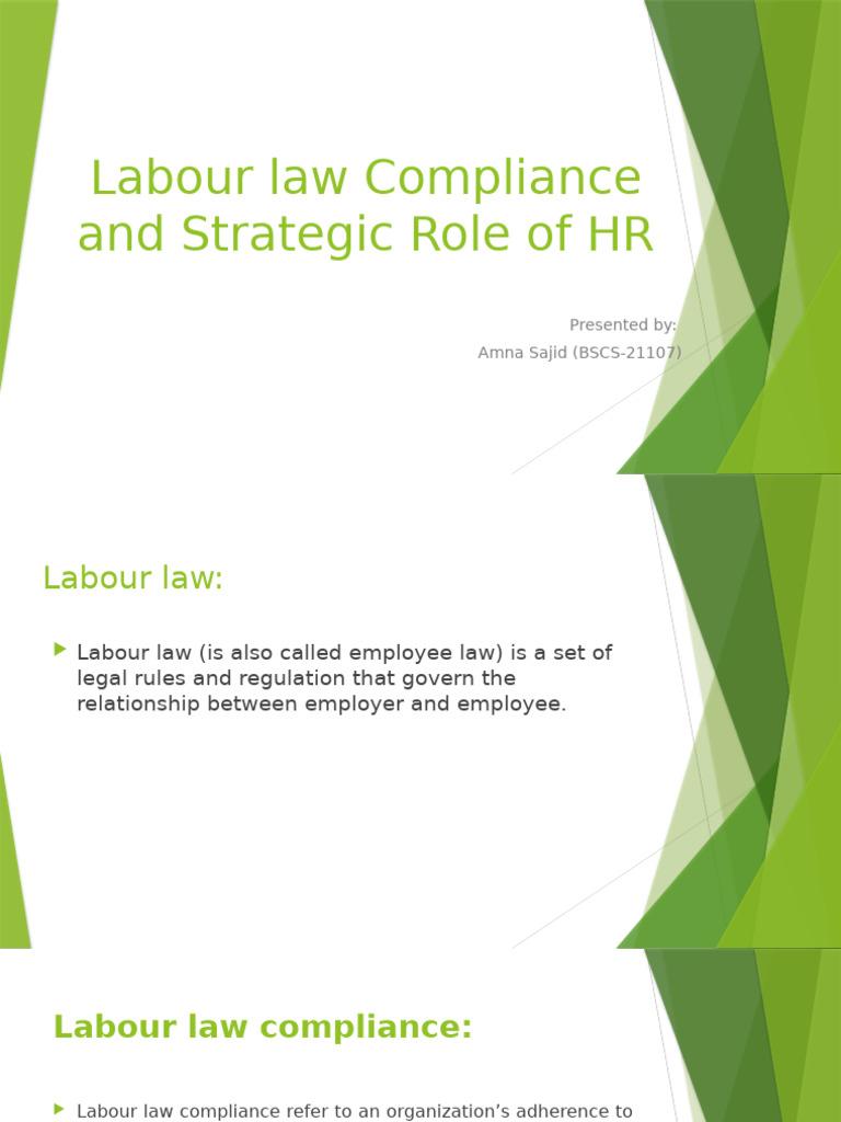 Labour Law Compliance and Strategic Role of HR | PDF | Labour Law ...