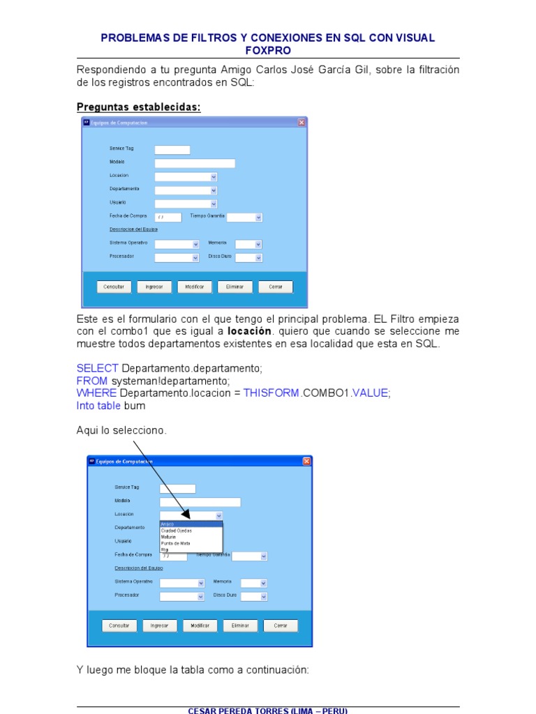 Explicacion - Del - Problema de Filtros y Conexiones Con SQL | PDF | SQL | Servidor SQL de Microsoft