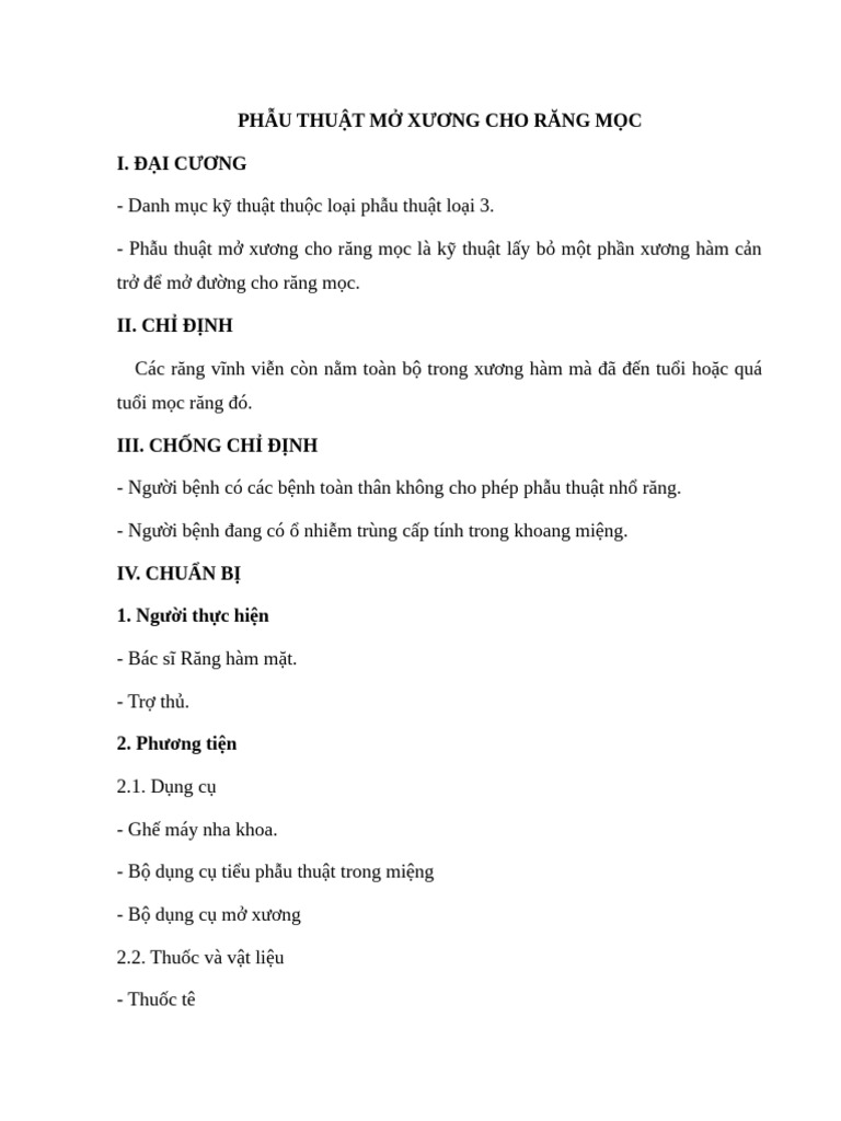 1805. Phẫu Thuật Mở Xương Cho Răng Mọc (Stt DMKT 1792) | PDF