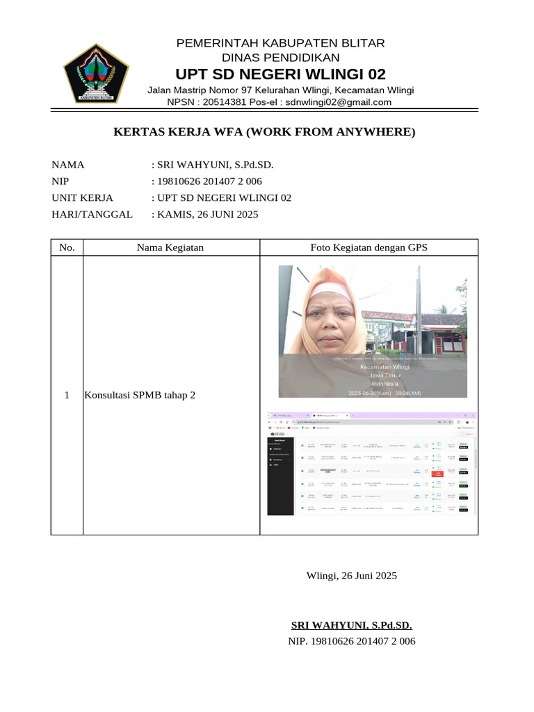 Wfa - Sri Wahyuni - 26 Juni 2025 | PDF