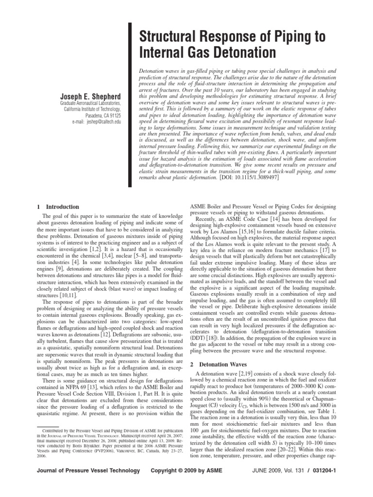 Pipe Deformation On Internal Gas Detonantion | PDF | Waves | Resonance