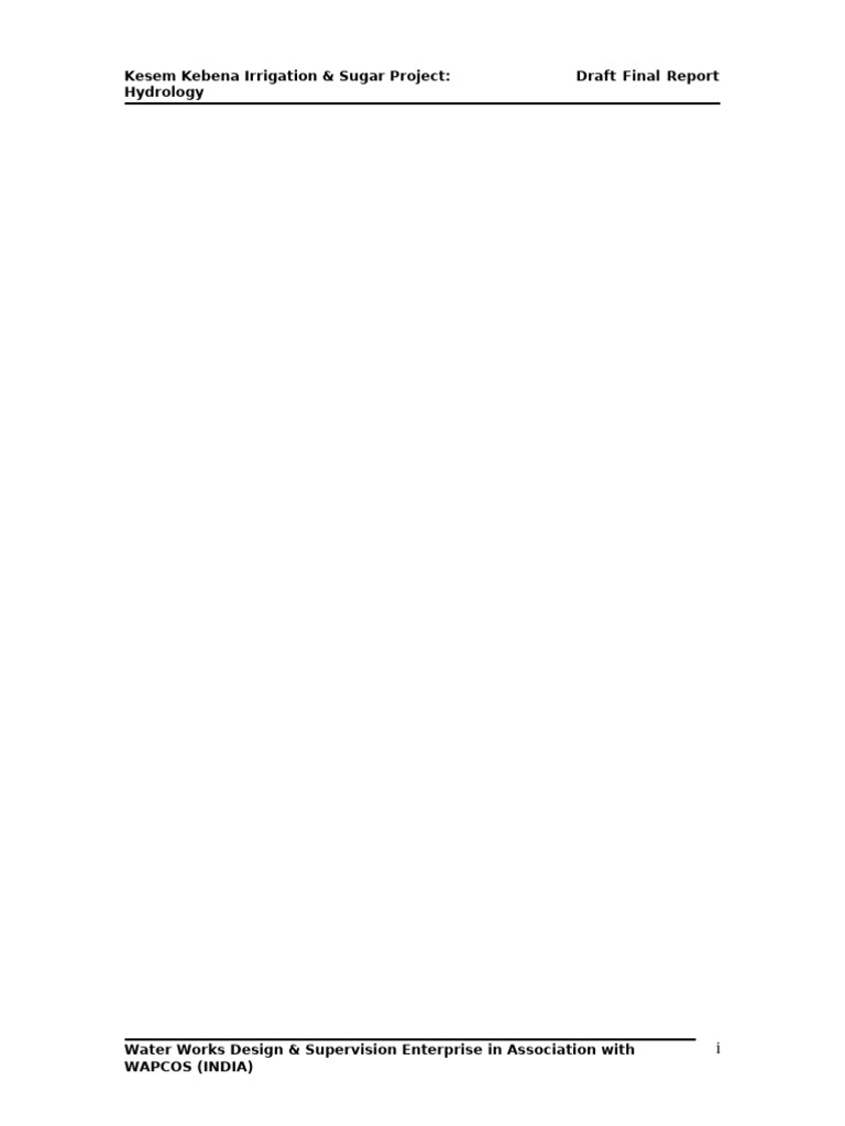 Hydrology Draft Final Report-KESSEM Dam | PDF | Discharge (Hydrology) | Flood