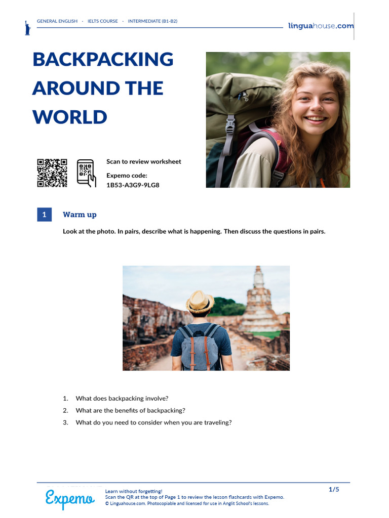 Backpacking Around The World American English Student | PDF
