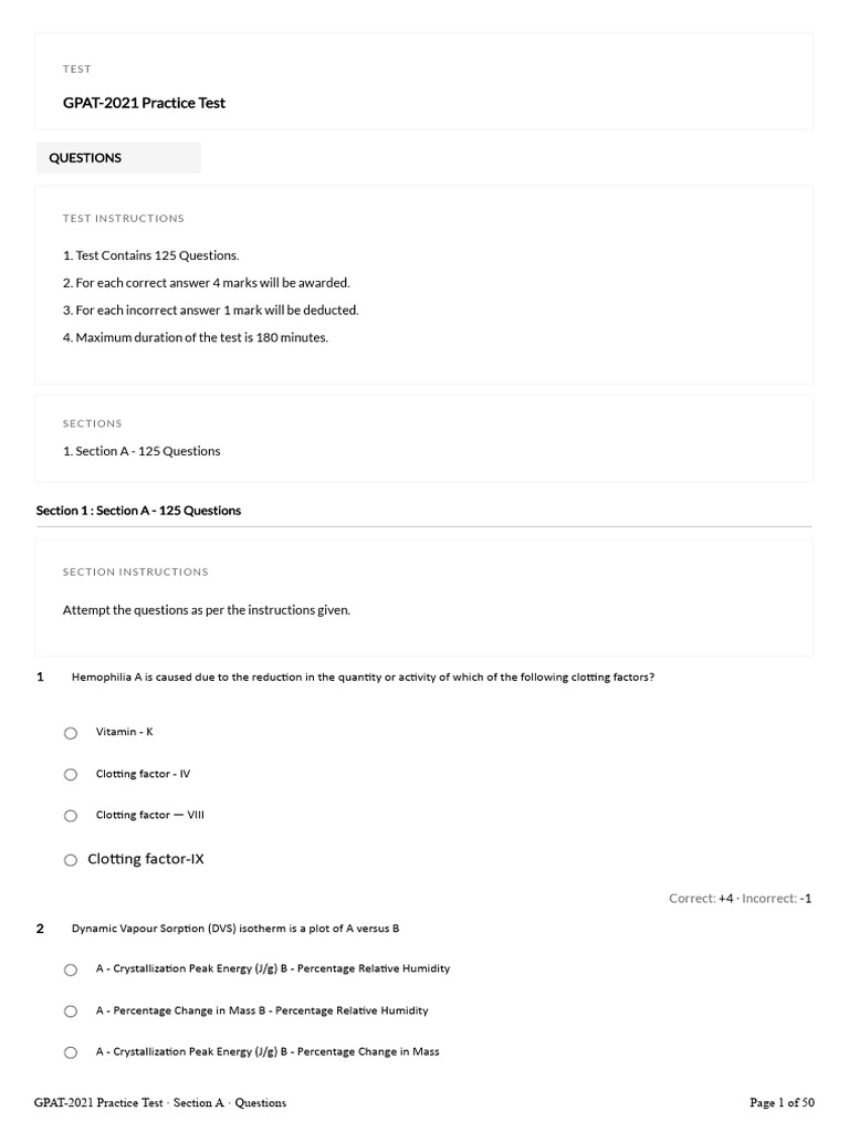 GPAT 2021 Question Paper & Answers | PDF | Shock (Circulatory) | Epithelium