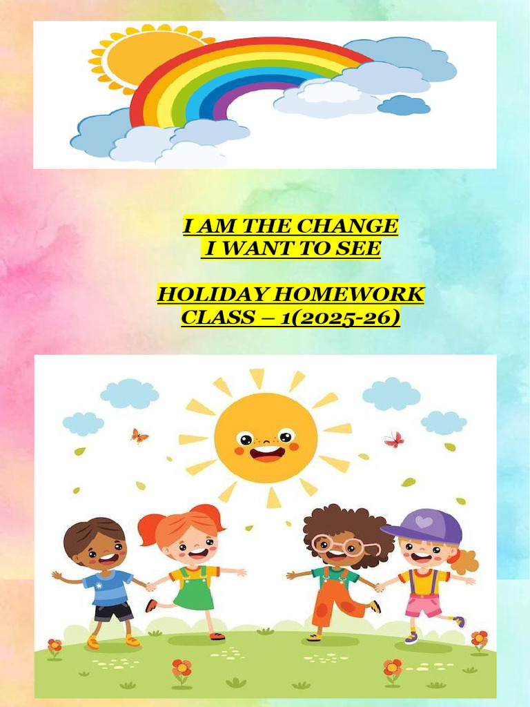 Class 1 Holiday Homework 2025-26 | PDF