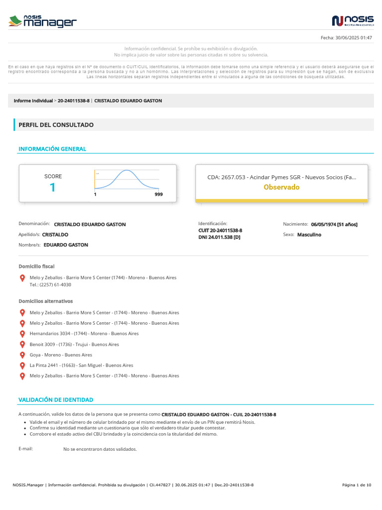 Informe Nosis | PDF | Business