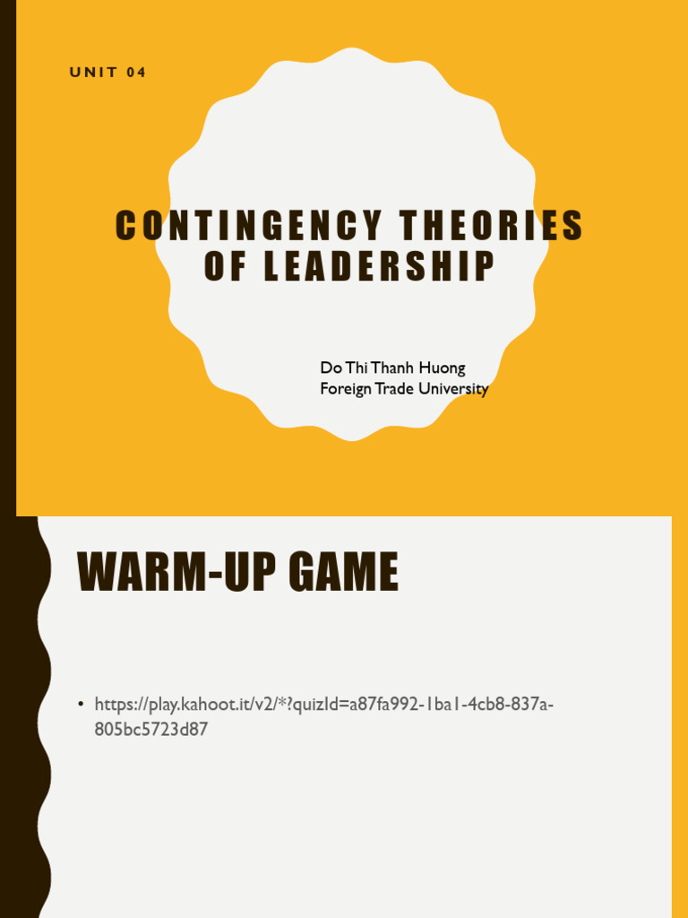 Contingency Theories of Leadership | PDF | Leadership | Control (Social ...