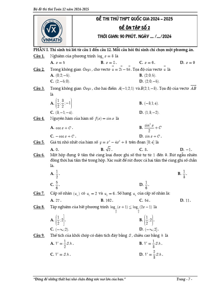Đề Số 2 - Thpt Qg 24-25 | PDF
