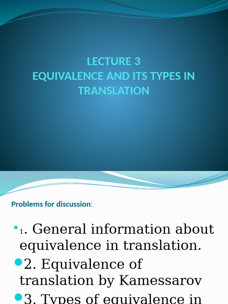 Lecture 3 Translation | PDF | Translations | Semantics