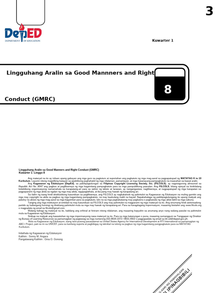 Le GMRC 3 q1 Week8 v.2 | PDF