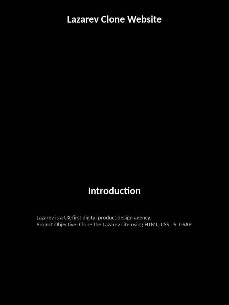 Lazarev Clone Website Presentation | PDF