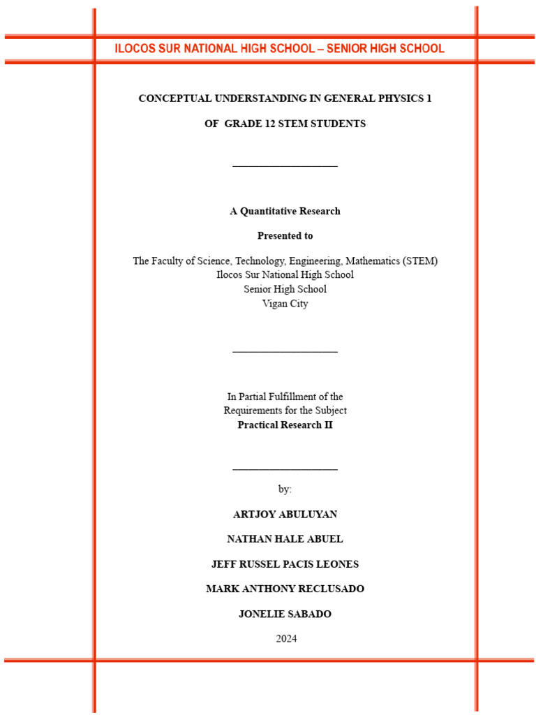 PR2 Manuscript Group 11 ConceptualUnderstanding Nov2024 PDF | PDF | Learning | Concept