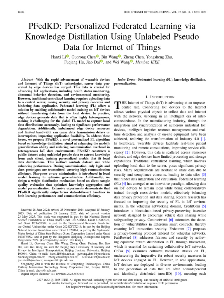 PFedKD Personalized Federated Learning Via Knowledge Distillation Using Unlabeled Pseudo Data ...