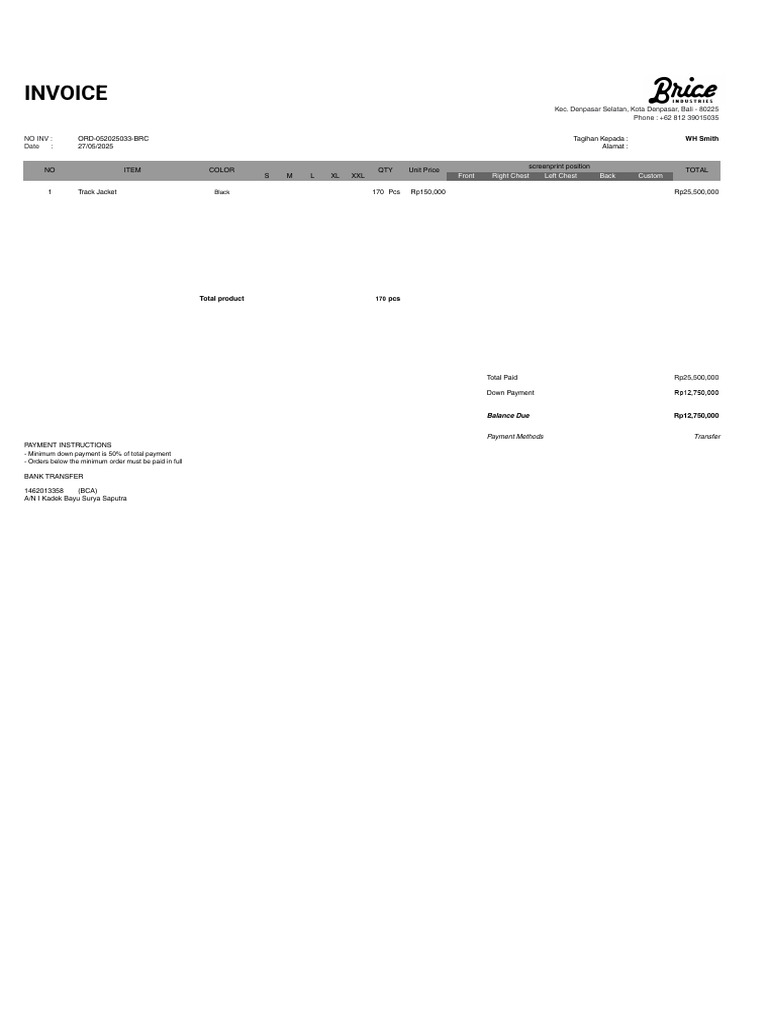 WH Smith INVOICE - ORD-05202533 - Invoice | PDF | Money
