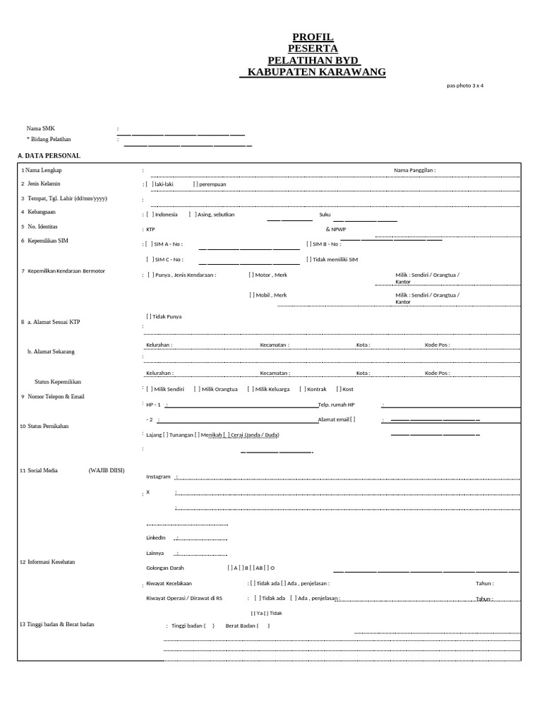 Form For All Aplikasi Pelamar - Fiks | PDF
