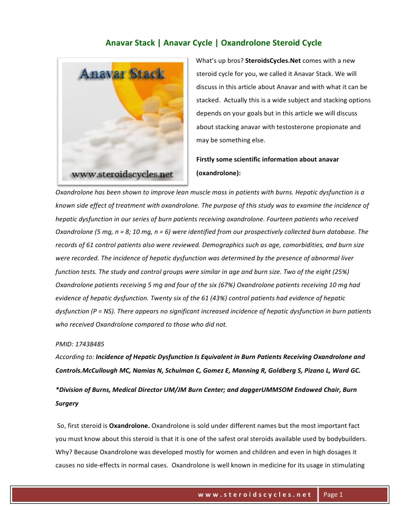 Anavar Stack | PDF | Clinical Medicine | Health Sciences