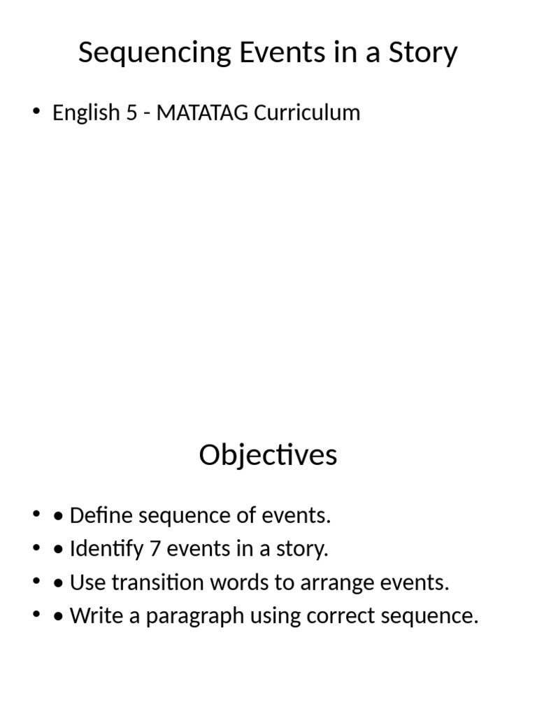 Sequencing Events for Grade 5 | PDF