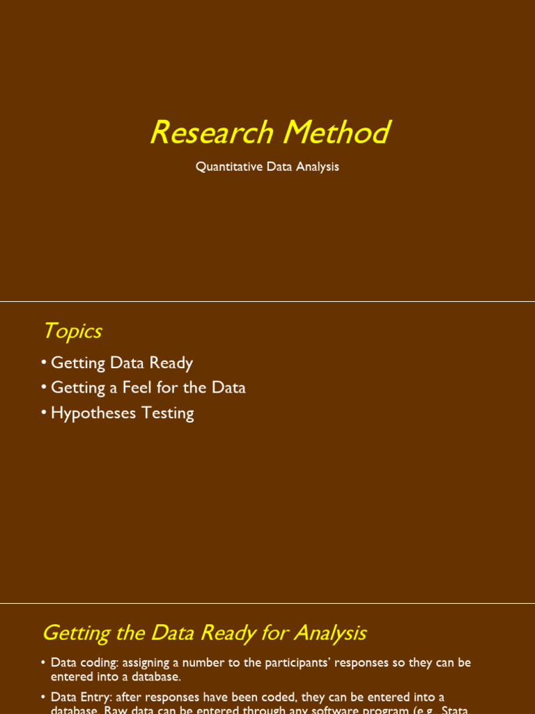 Quantitative Data Analysis Methods | PDF | Hypothesis | Student's T Test