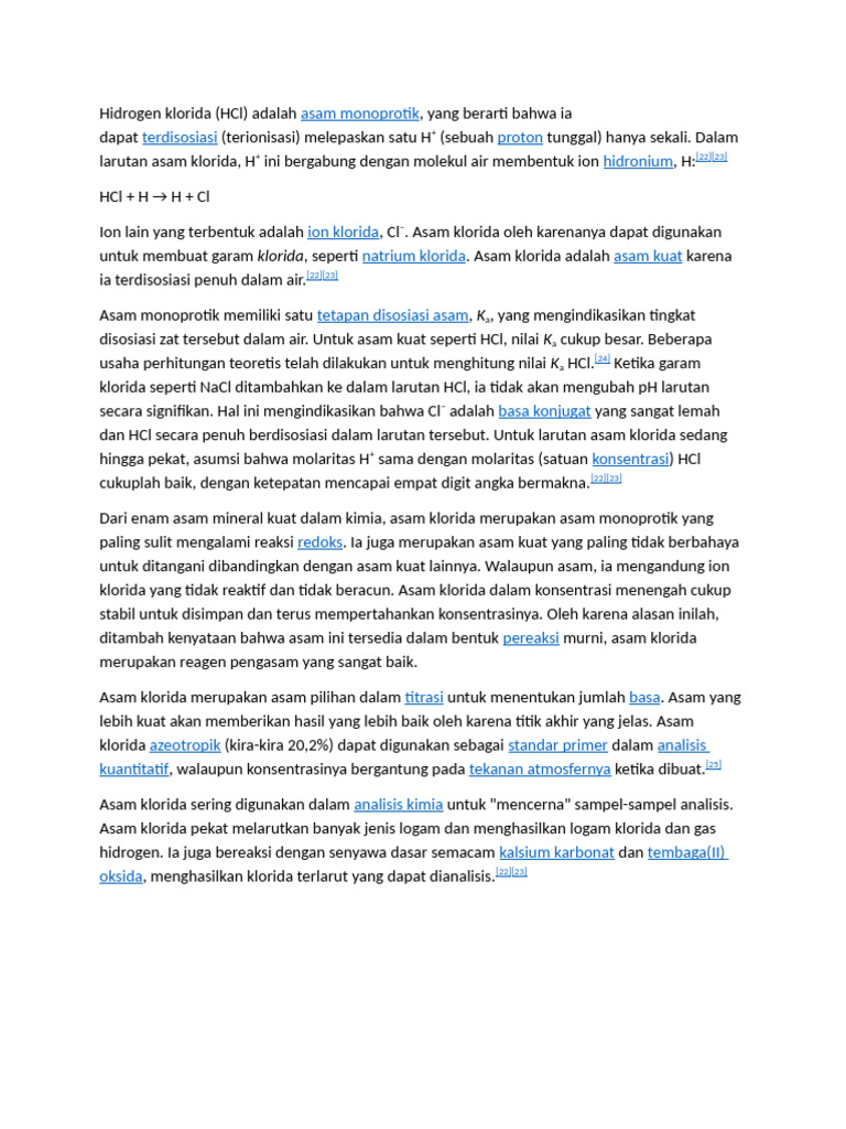 Sejarah Asam Klorida | PDF