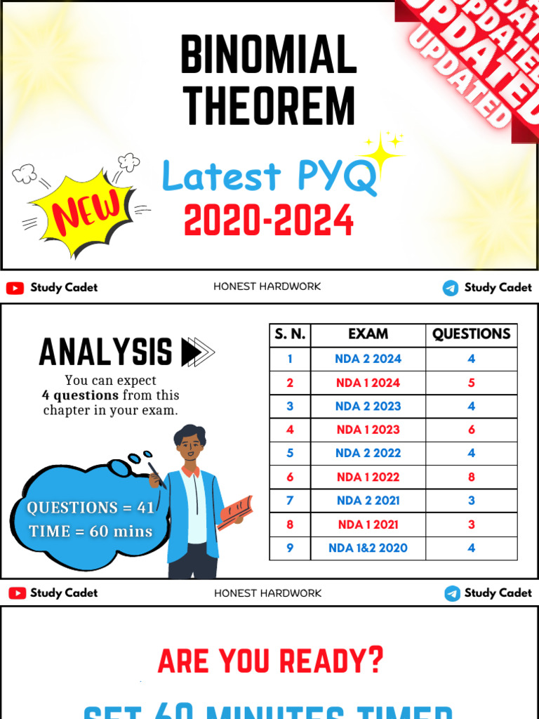 Binomial Theorem NDA PYQs | PDF