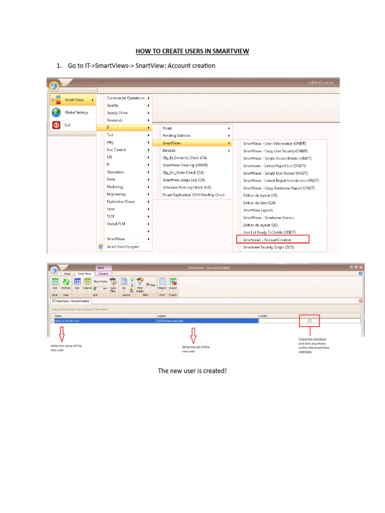 How To Create Users in Smartview | PDF