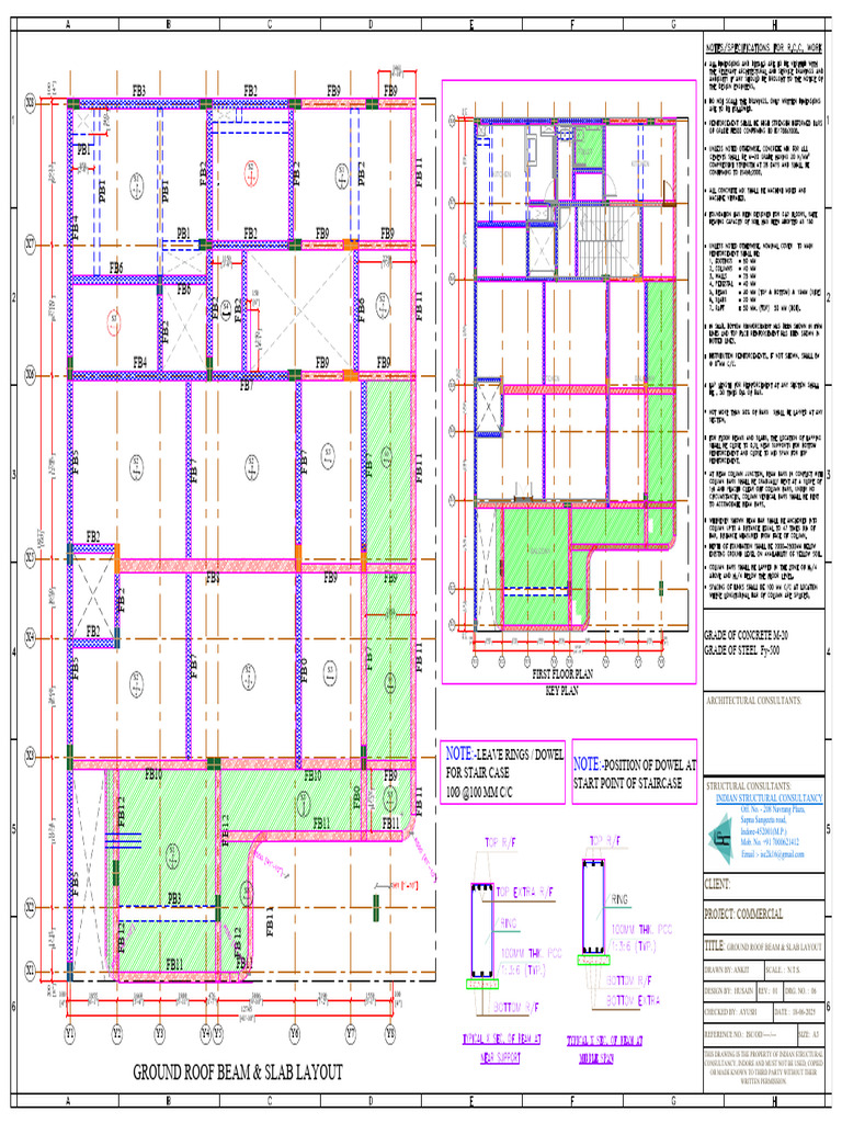 Ground Floor Roof Beam & Slab Details | PDF