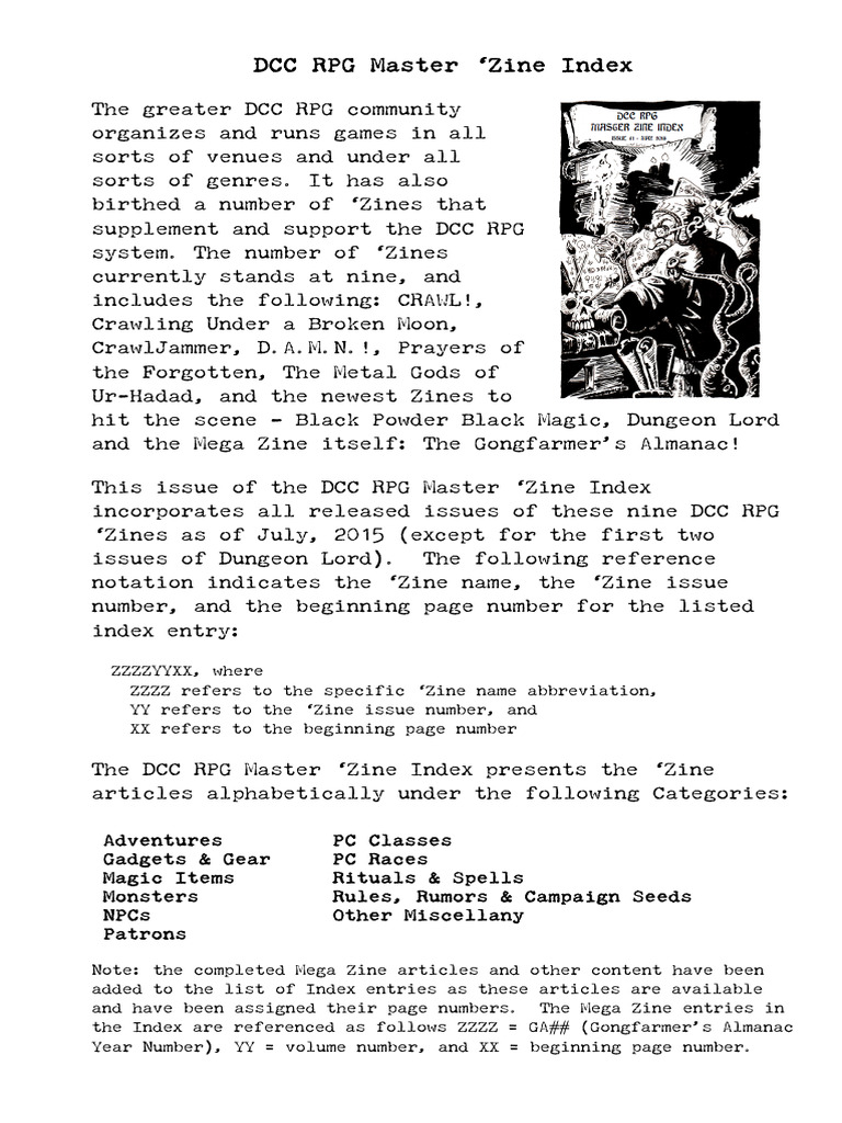 Master Zine Index Layout 2 Complete | PDF