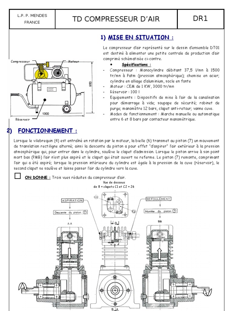 TD Compresseur e | PDF | Compresseur de gaz | Piston