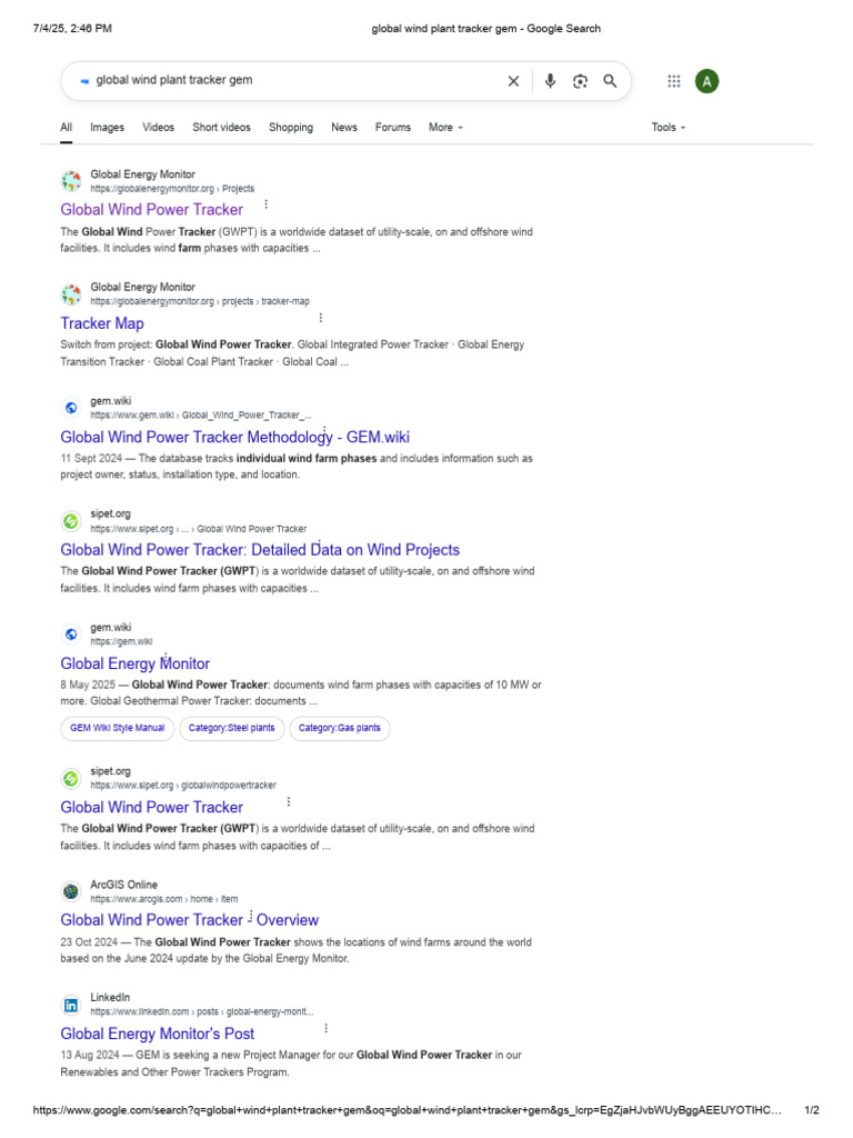 Global Wind Plant Tracker Gem - Google Search | PDF | Wind Power | Wind ...