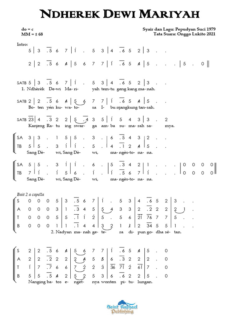 Ndherek Dewi Mariyah - Onggo Lukito | PDF