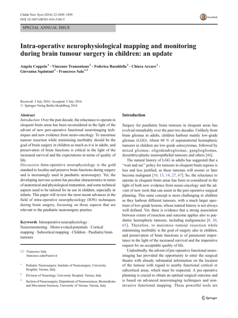 Motor Cortex Mapping Children | PDF | Glioma | Cerebral Cortex